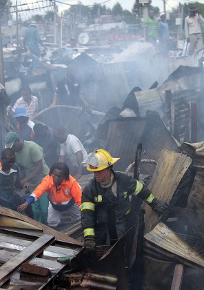Firemen Try Extinguish Fire That Broke Editorial Stock Photo - Stock ...
