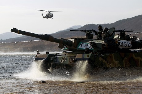 South Korean K1a1 Tanks Cross River Editorial Stock Photo - Stock Image ...