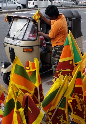 Sri Lankan Man Fixes National Flag Editorial Stock Photo - Stock Image ...
