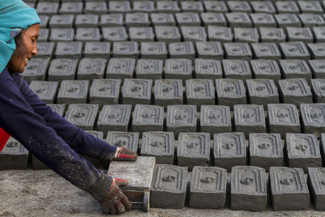 Nepalese Worker Makes Raw Bricks Factory Editorial Stock Photo - Stock ...