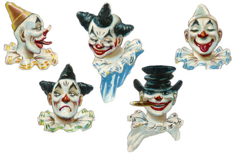 Selection Clowns Faces Various Expressions Late Editorial Stock Photo ...
