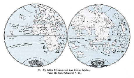 Map World Two Halves According Martin Editorial Stock Photo - Stock ...