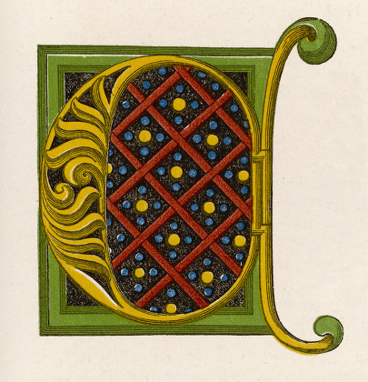 Illuminated Letter T Medieval Style Editorial Stock Photo - Stock Image ...