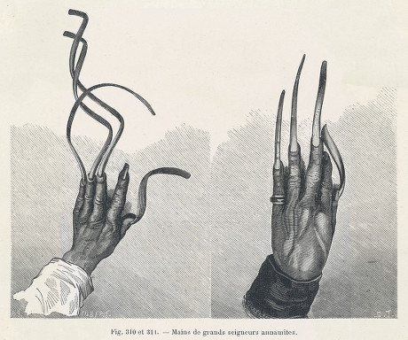 Extremely Long Fingernails Annamite Nobles 19th Editorial Stock Photo ...