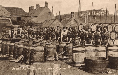 Scotch Fisher Lassies Work Eyemouth Berwickshire Editorial Stock Photo ...