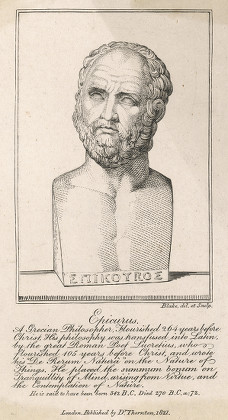 Epicurus Epikouros Ancient Greek Philosopher Founder Editorial Stock ...