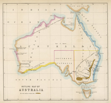 Map Showing Location Goldfields Presumably Made Editorial Stock Photo ...