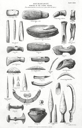 Stone Age Artifacts Circa 3000 Bc Editorial Stock Photo - Stock Image ...