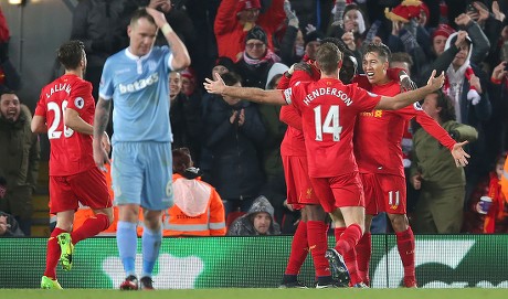 Liverpool Team Cele After Stoke Own Editorial Stock Photo - Stock Image ...