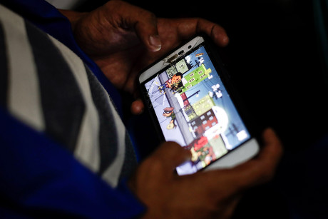 Man Plays Mobile Game Philippine President Editorial Stock Photo ...