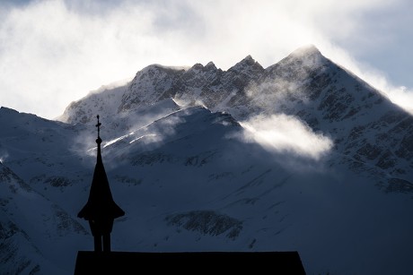 Wind Blows Over Ridges Mountain Breithorn Editorial Stock Photo - Stock ...