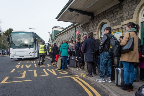 Travellers Boarding Rail Replacement Bus Services Editorial Stock Photo ...