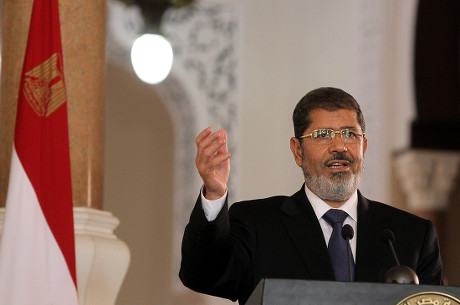 Egyptian President Mohamed Morsi Speaks During Editorial Stock Photo ...