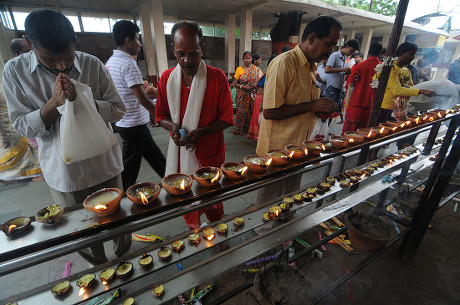 Devotees Offer Prayers By Lighting Earthen Editorial Stock Photo ...