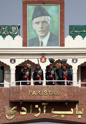 Pakistani Rangers Stand Under Protrait Founder Editorial Stock Photo ...