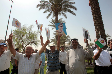 Iraqi Communist Party Members Hold Portraits Editorial Stock Photo ...