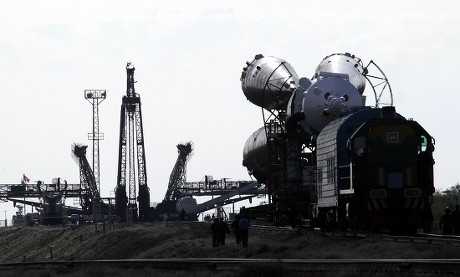 Train Moves Soyuz Tma04m Rocket Booster Editorial Stock Photo - Stock ...