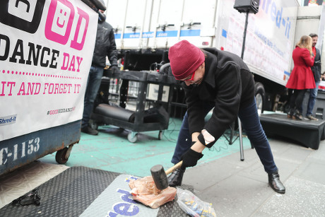 Woman Smashes Objects Symbolizing Unpleasant Experiences Editorial ...