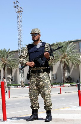 Libyan Security Guard Stand Outside Courthouse Editorial Stock Photo ...