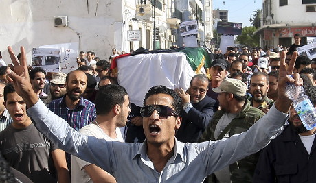 Libyans Carry Coffin Ali Alquoud During Editorial Stock Photo - Stock ...