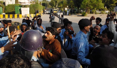 Supporters Pakistans People Party Scuffle Police Editorial Stock Photo ...