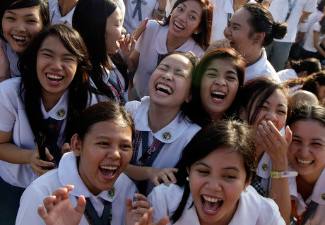 Filipino Students Laugh During Laughing Yoga Editorial Stock Photo ...