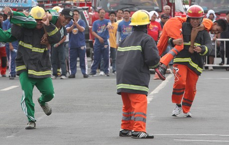 Filipino Firefighter Climbs Rope Hit Bell Editorial Stock Photo - Stock ...