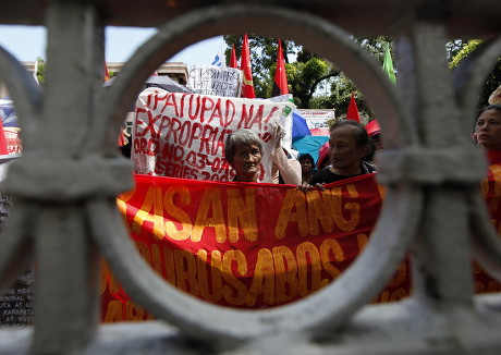 Filipino Protesters Hold Placards During Protest Editorial Stock Photo ...