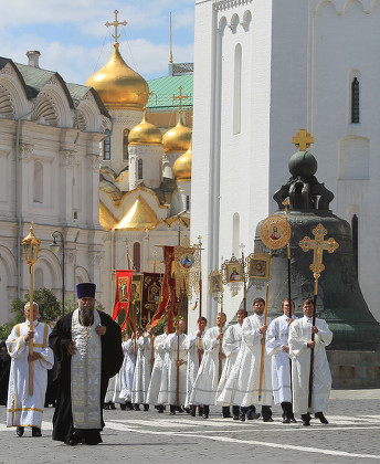 Russian Orthodox Priests Believers Walk Cross Editorial Stock Photo ...