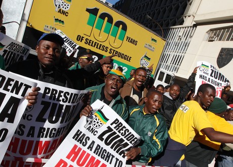 Anc Supporters Demonstrate Outside Johannesburg High Editorial Stock ...