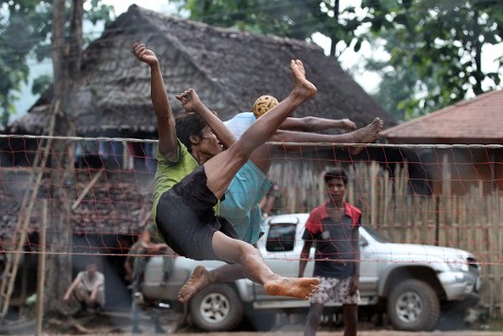 Myanmar Burma Refugees Play Sepak Takraw Editorial Stock Photo - Stock ...