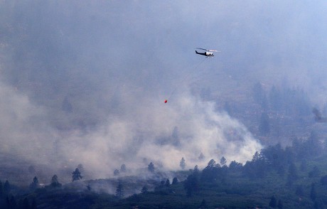 Helicopter Drops Slurry On Hot Spot Editorial Stock Photo - Stock Image ...