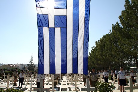 Cypriot Flag Hangs During Memorial Service Editorial Stock Photo ...