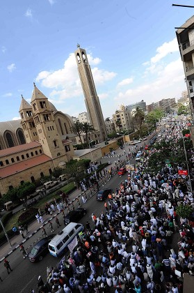 Thousands Salafists Gather Front Coptic Cathedral Editorial Stock Photo ...