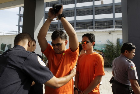 Filipino Jail Guard Conducts Body Check Editorial Stock Photo - Stock ...