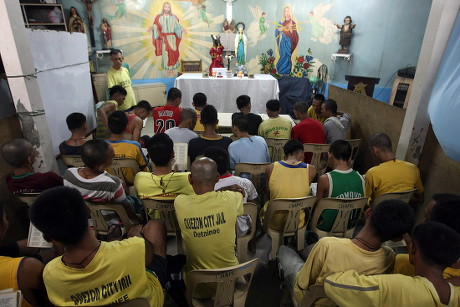 Filipino Inmates Gather Front Altar Pray Editorial Stock Photo - Stock ...