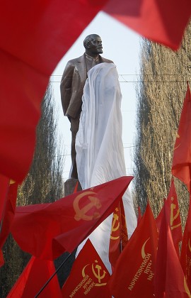 Red Flags Wave Around Soviet Leader Editorial Stock Photo - Stock Image ...