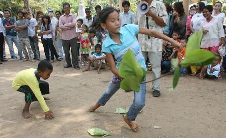 Cambodian People Play Traditional Game Leaf Editorial Stock Photo ...