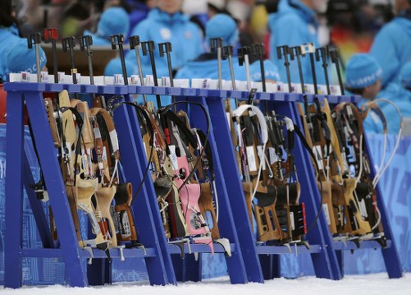 Shooting Rifles Lined Ready Competition Womens Editorial Stock Photo ...