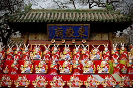 Porcelain Figurines Lord Rabbit Displayed Temple Editorial Stock Photo ...