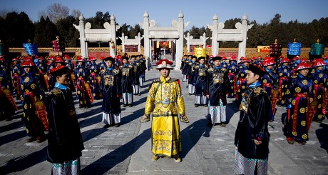Actors Dressed Traditional Imperial Costumes Reenact Editorial Stock ...