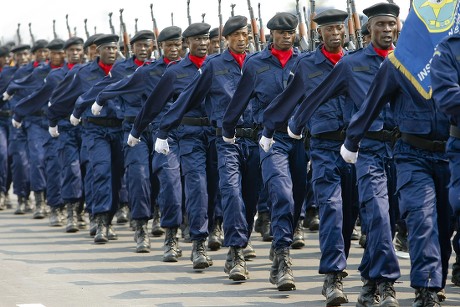 Congolese Police Officers March During Parade Editorial Stock Photo ...