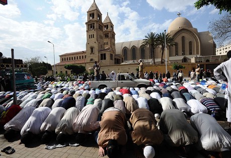 Thousands Salafists Perform Prayer Front Coptic Editorial Stock Photo ...