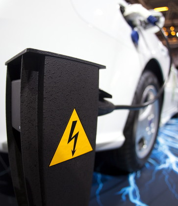 Electric Car Charging Dock Displayed Paris Editorial Stock Photo ...