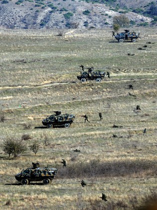 Macedonian Army Soldiers Armored Vehicles Advance Editorial Stock Photo ...