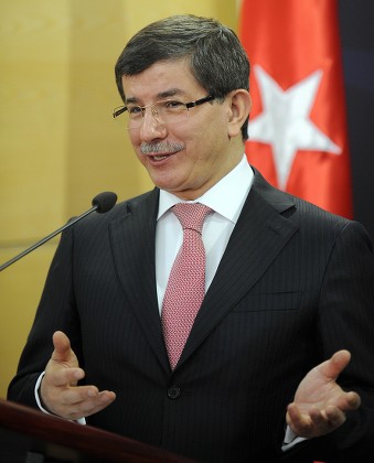 Turkeys Foreign Minister Ahmet Davutoglu Gestures Editorial Stock Photo ...