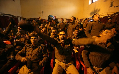 Indian Paramilitary Soldiers React While Watching Editorial Stock Photo ...