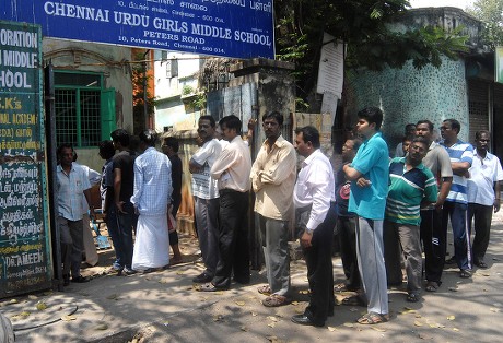 Indian People Waiting Queue Cast Their Editorial Stock Photo - Stock ...