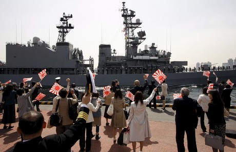 Crew Members Relatives Wave Flags Japanese Editorial Stock Photo ...