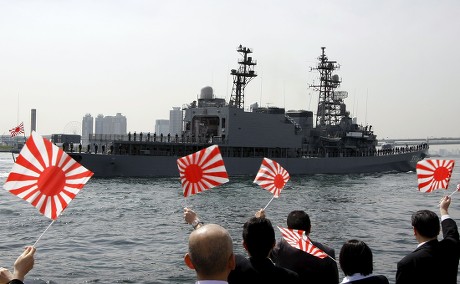 Crew Members Relatives Wave Flags Japanese Editorial Stock Photo ...